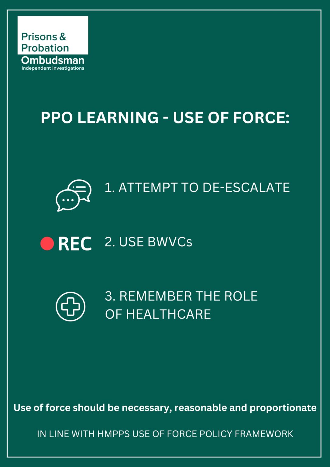 PPO share how Use of Force policy should be applied in practice by ...