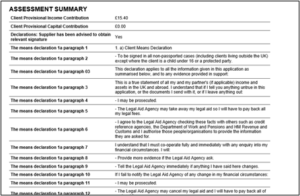 Means assessment information – Legal Aid Learning
