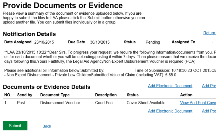 CCMS provider: actions, notifications and documents – Submitting ...