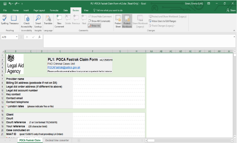 POCA fastrak (PL1) claim form guidance – Legal Aid Learning