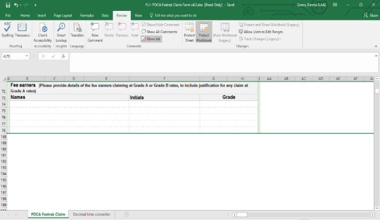 POCA fastrak (PL1) claim form guidance – Legal Aid Learning