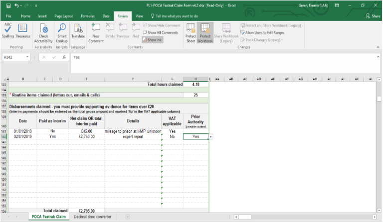 POCA fastrak (PL1) claim form guidance – Legal Aid Learning