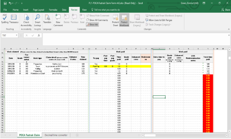 POCA fastrak (PL1) claim form guidance – Legal Aid Learning