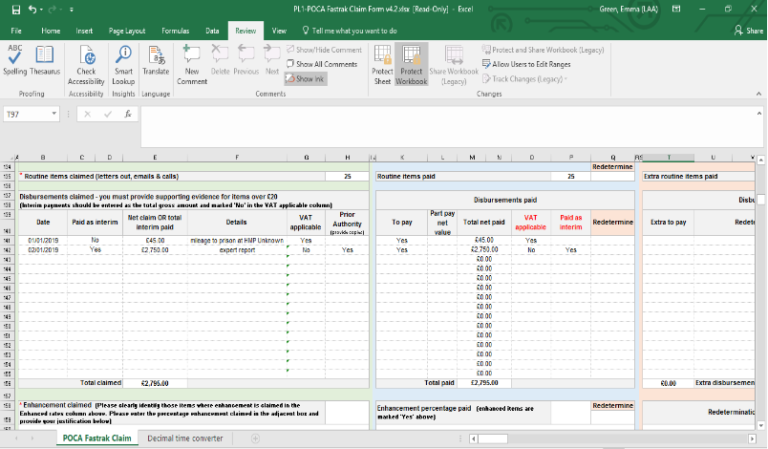 POCA fastrak (PL1) claim form guidance – Legal Aid Learning